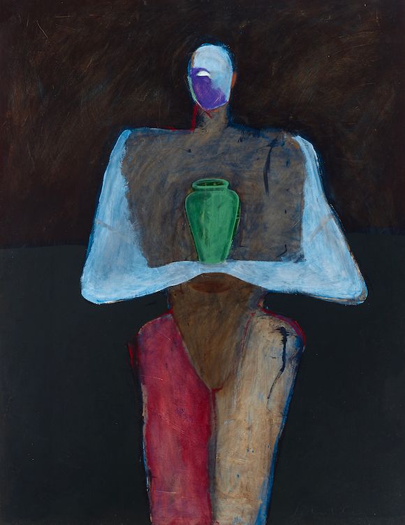 Bonhams : A Fritz Scholder painting, "Possession #17," circa 1989