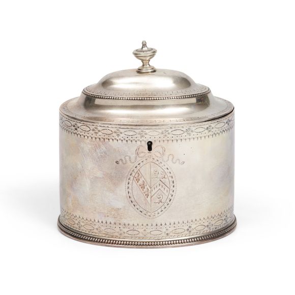 Bonhams Skinner : Hester Bateman Sterling Silver Tea Caddy,
