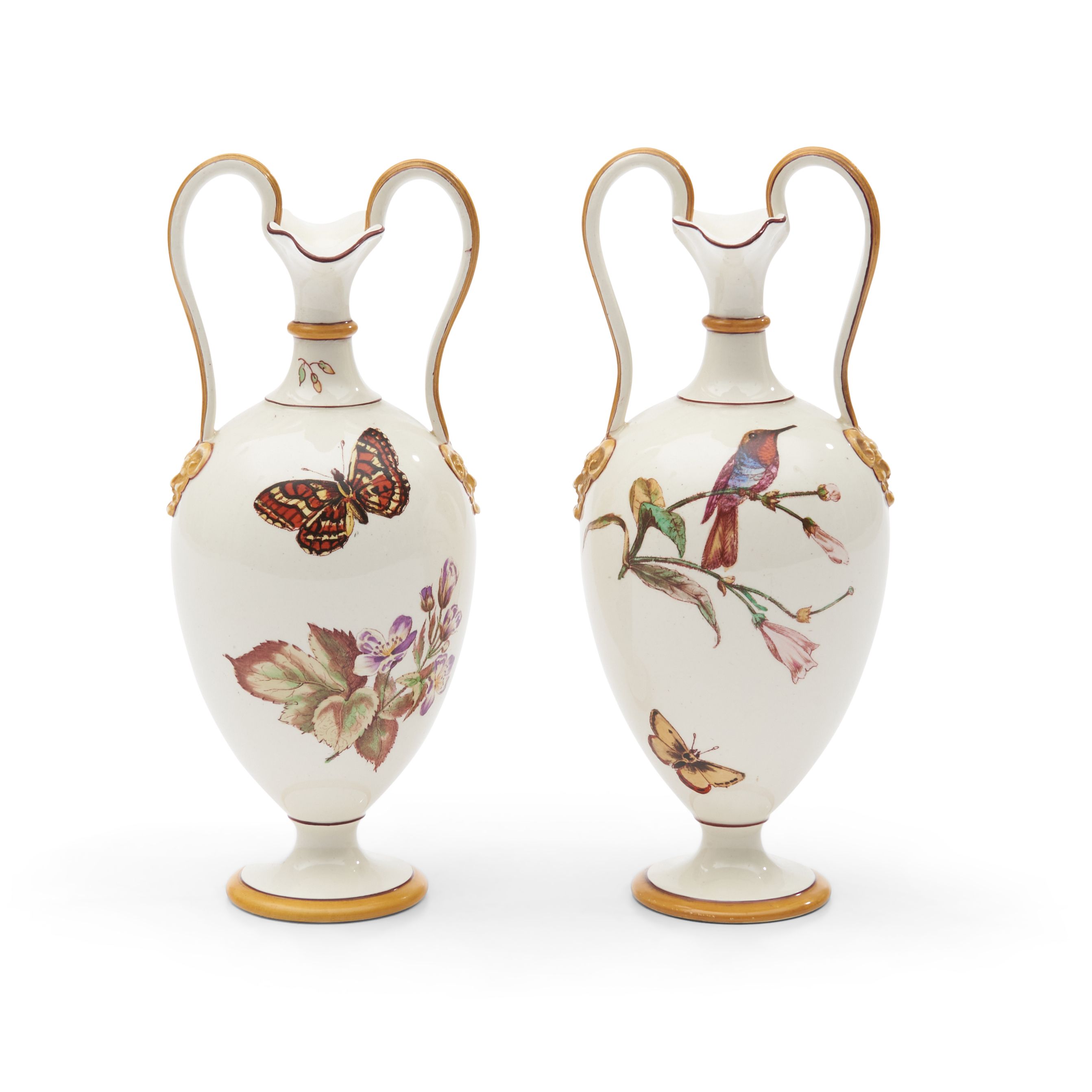 Bonhams Skinner : Two Similar Wedgwood Queen's Ware Vases, England, c ...