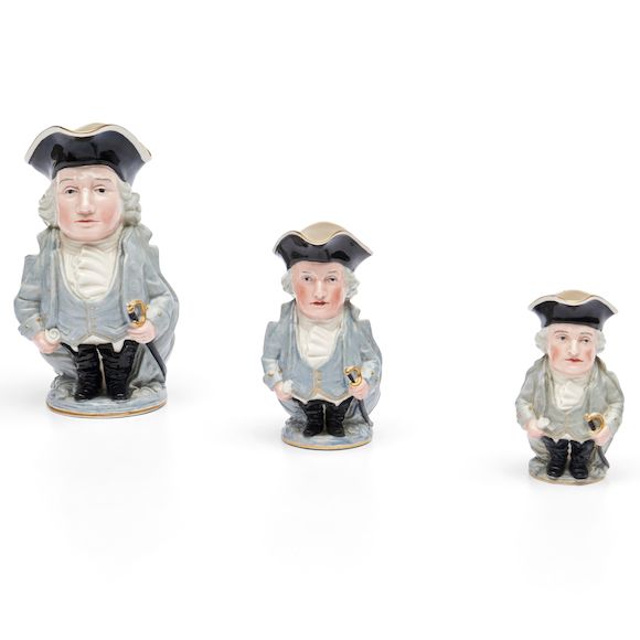Bonhams Skinner : Set of Three Lenox Porcelain George Washington Toby ...
