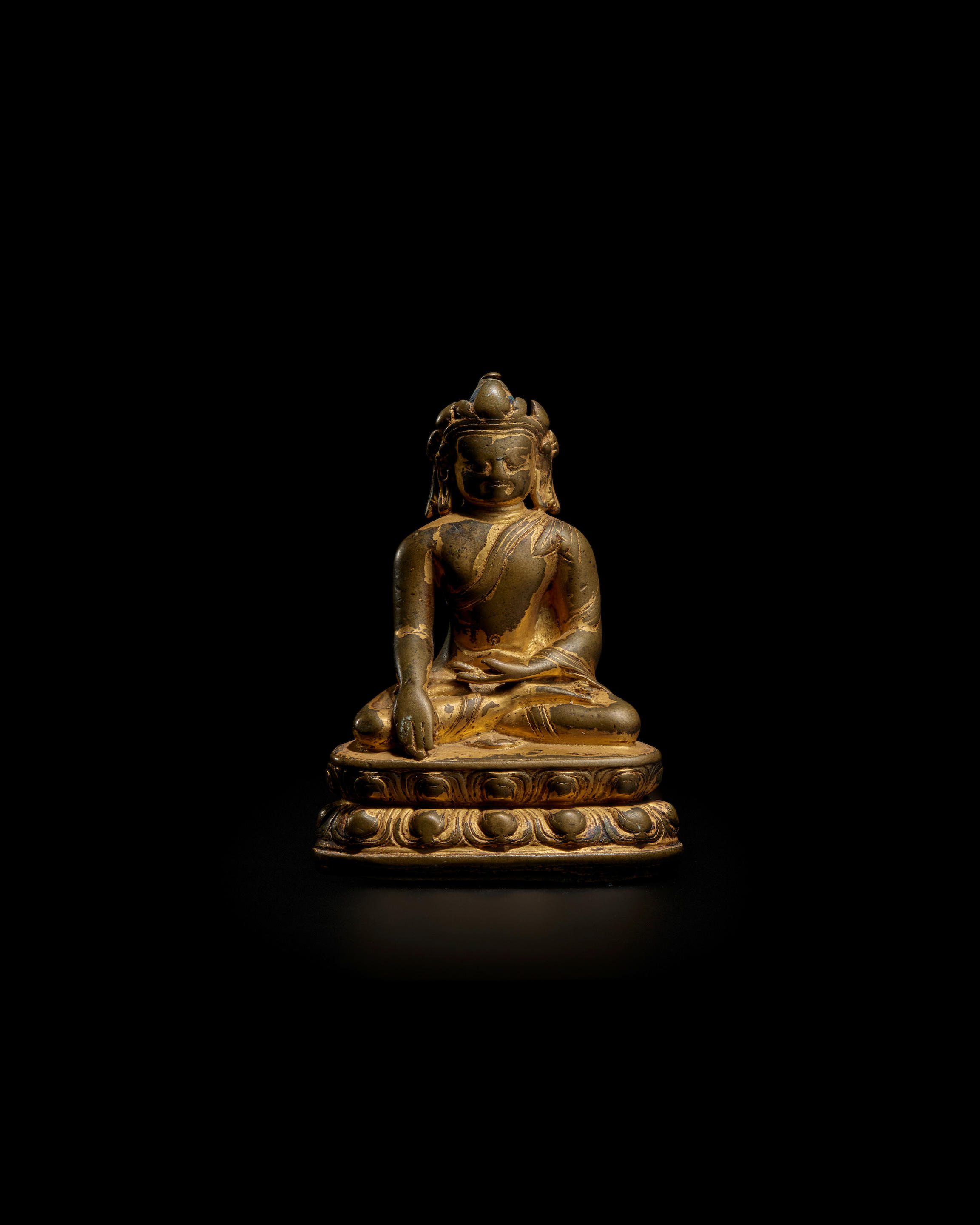 Bonhams A Gilt Copper Alloy Figure Of Crowned Buddha Khasa Malla
