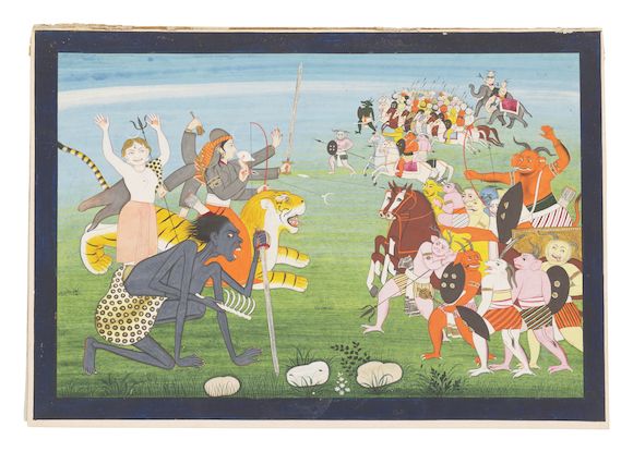 Bonhams : AN ILLUSTRATION FROM A MARKENDEYA PURANA SERIES CANDIKA AND ...