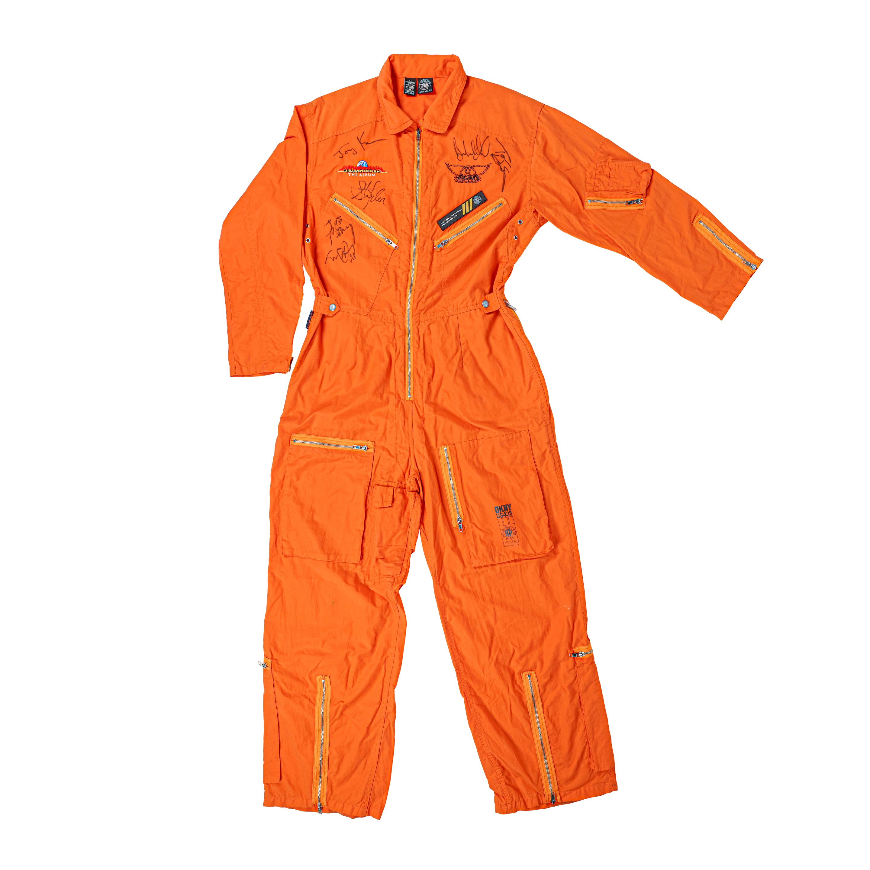 Bonhams : AN AEROSMITH ARMAGEDDON SIGNED FLIGHT SUIT
