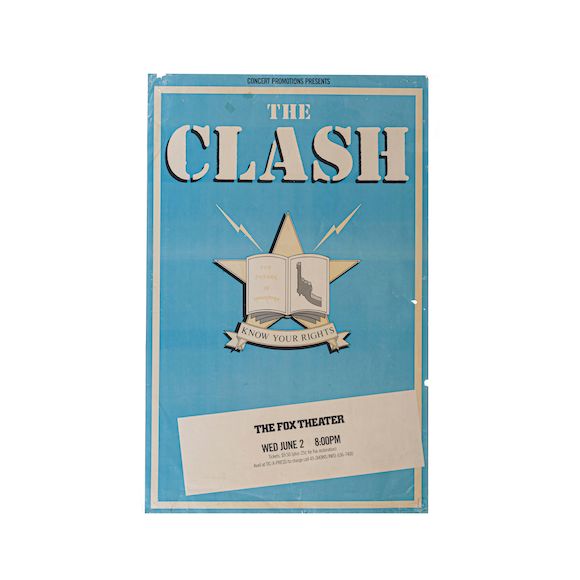 Bonhams : The Clash "Know Your Rights" US Concert Poster.