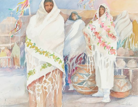 Bonhams : Susan Amstater (born 1941) Acoma Ollas sight 19 1/2 x 25 in ...