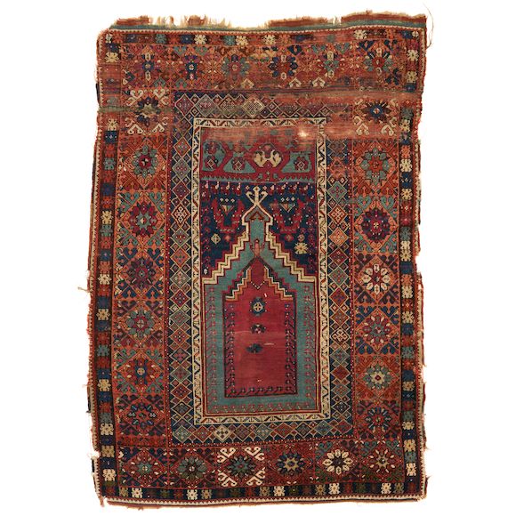 Bonhams Skinner : Mudjar Prayer Rug Anatolia 4 ft. 6 in. x 6 ft. 8 in.