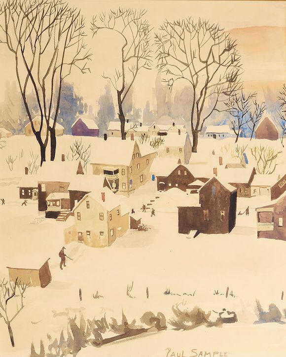 Bonhams : Paul Sample (1896-1974) Winter Scene sight 23 x 19 in. framed ...