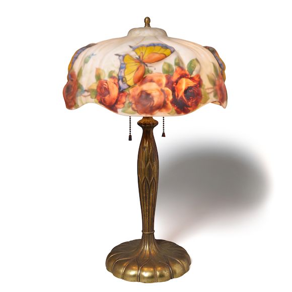 Bonhams : PAIRPOINT (1900-1970) Roses Table Lampcirca 1920interior ...