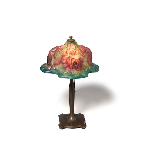 Bonhams : PAIRPOINT (1900-1970) Puffy Rose Bouquet Boudoir Lampcirca ...