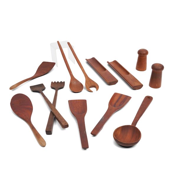 Bonhams Skinner : Mid-century Modern Wood Serving Utensils two Jens ...