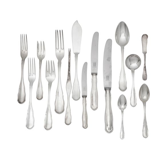 Bonhams : A GERMAN 800 STANDARD SILVER PARTIAL FLATWARE SERVICE by ...