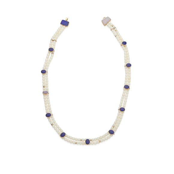 Bonhams : A Gail Bird and Yazzie Johnson gold and hardstone necklace