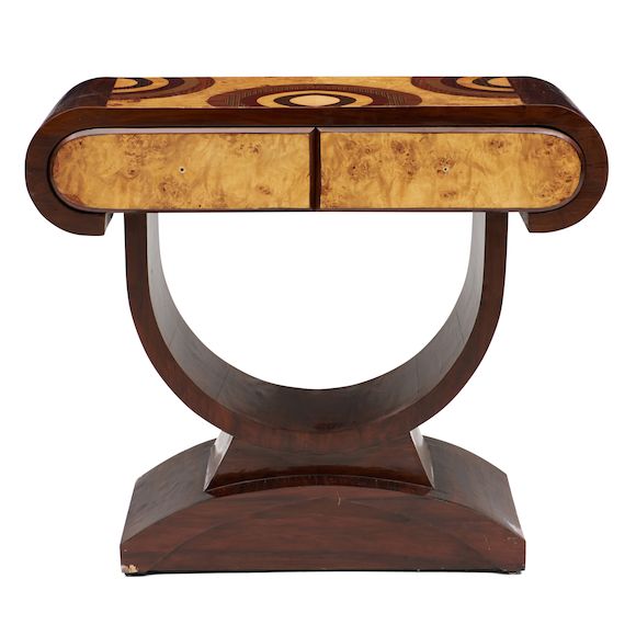 Bonhams Skinner : Art Deco-style Marquetry Console late 20th/early 21st ...