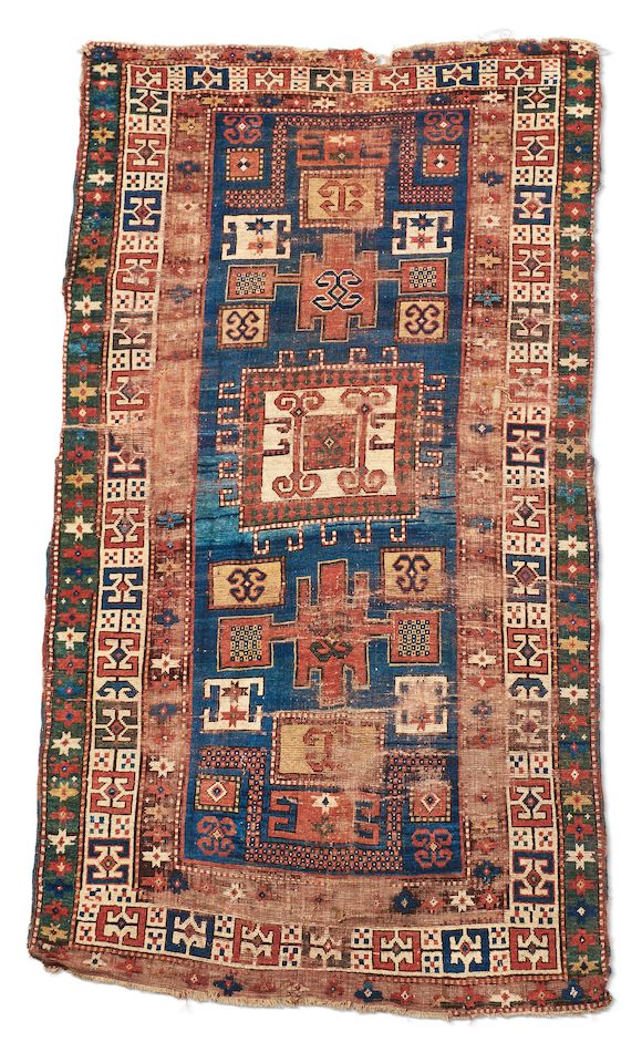 Bonhams Skinner : Kazak with Karachoph Design Caucasus 4 ft. 3 in. x 8 ...