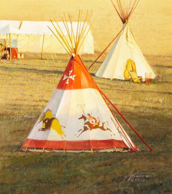 Bonhams : Gordon Snidow (born 1936) Buffalo Medicine 18 x 16 in. framed ...