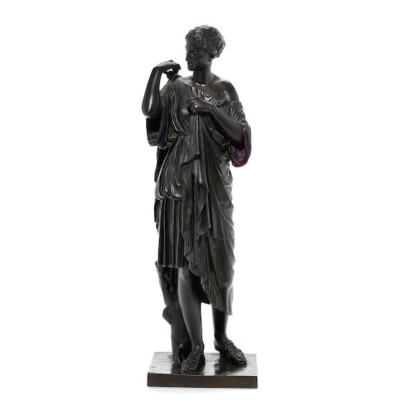 Bonhams A Patinated Bronze Figure Of Diana Of Gabii Barbedienneafter