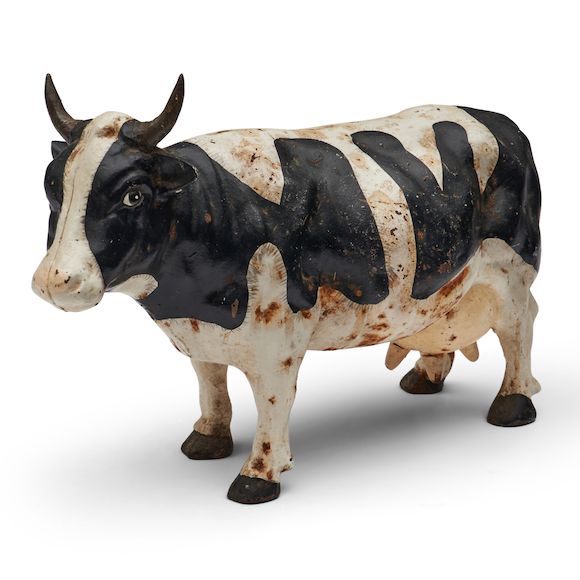 Bonhams Skinner : Painted Cast Iron Cow, America, 20th century.