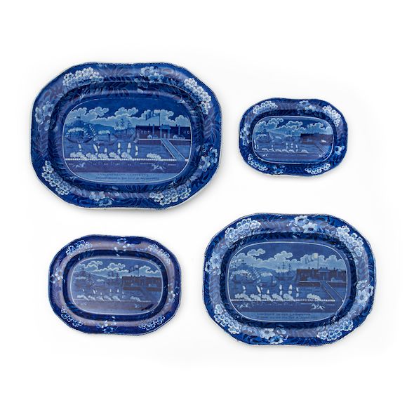 Bonhams Skinner : Four Transfer-printed Pearlware Platters, Ralph and ...