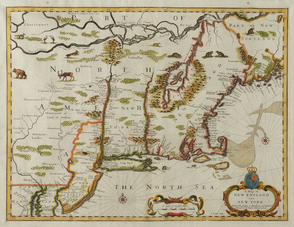 Bonhams Skinner : Speed, John (1551/1552-1629) A Map of New England and ...