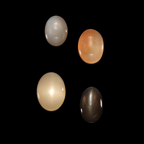 Bonhams : Four Moonstones Including: a Cat's Eye Moonstone and a Star ...