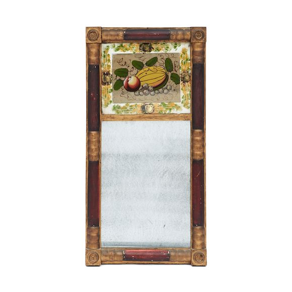 Bonhams Skinner : Split-baluster Mirror with Reverse Glass Painting ...