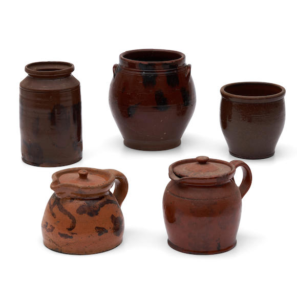 Bonhams Skinner Five Pieces Of Redware