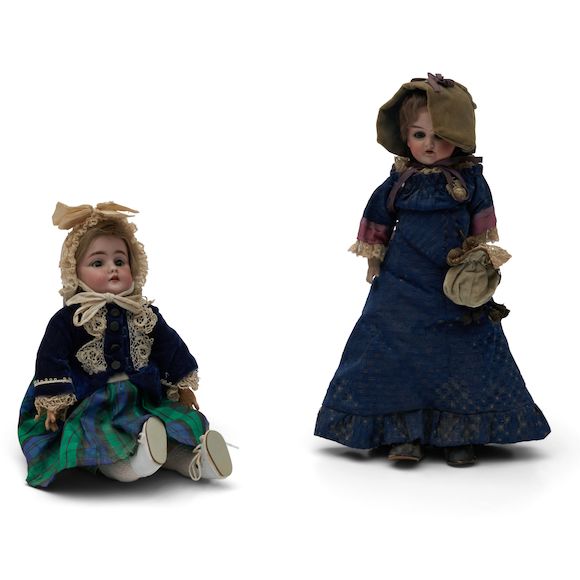 Bonhams Skinner : Two Continental Bisque-head Dolls