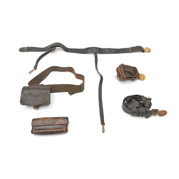 Bonhams Skinner : Three U.S. Navy Sword Belts and two Fuze/Primer Boxes,