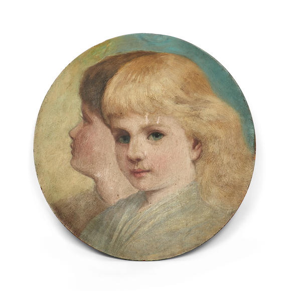 Bonhams Skinner American School 19th Century Round Portrait Of Two