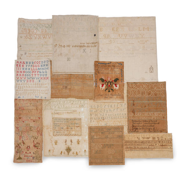 Bonhams Skinner Twelve Samplers America 19th Century