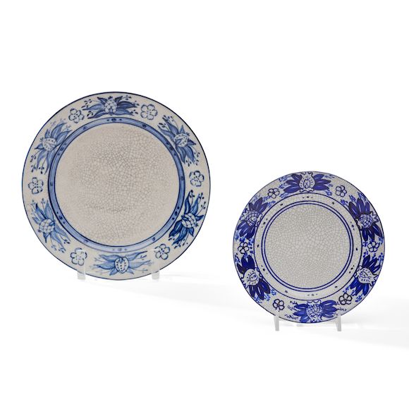Bonhams Skinner : Two Dedham Pottery "Pineapple" Pattern Plates, Dedham ...