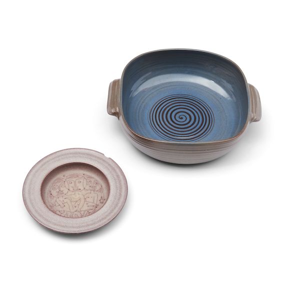 Bonhams Skinner : Edwin and Mary Scheier Studio Pottery Casserole and ...
