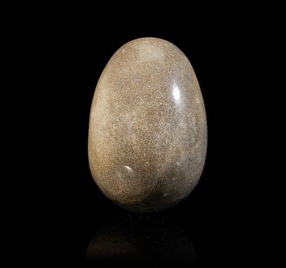 Bonhams : Very Large Dinosaur Bone Egg-form Carving
