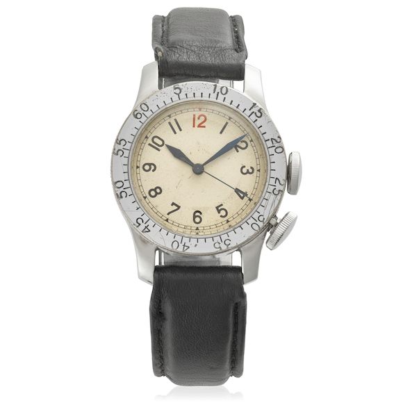 Bonhams : JAEGER LECOULTRE. A STAINLESS-STEEL MANUAL WIND PILOT'S ...