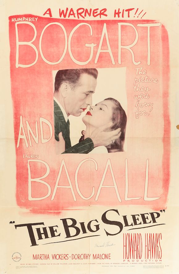 Bonhams : The Big Sleep U.S. One-Sheet Poster, Signed By Howard Hawks.