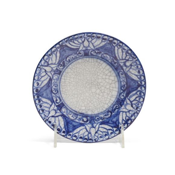 Bonhams Skinner : Dedham Pottery "Peacock" Pattern Plate, Dedham ...