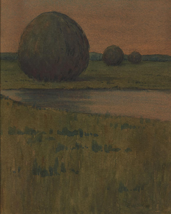 Bonhams Skinner American School 20th Century Grainstacks