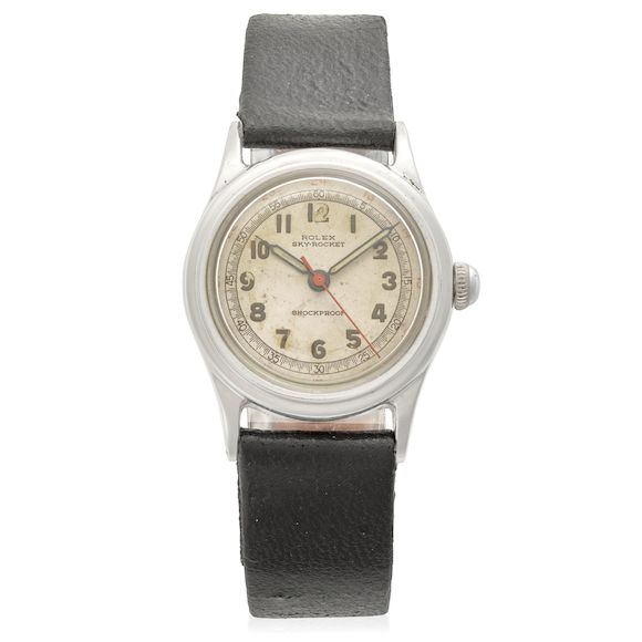 Bonhams : ROLEX. A STAINLESS-STEEL MANUAL WIND WRISTWATCH Skyrocket, c ...