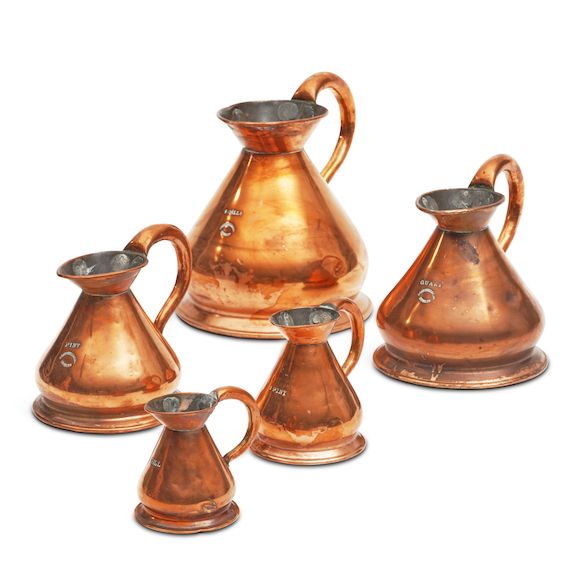 Bonhams Skinner : Six Copper Measures, Great Britain, 19th century.