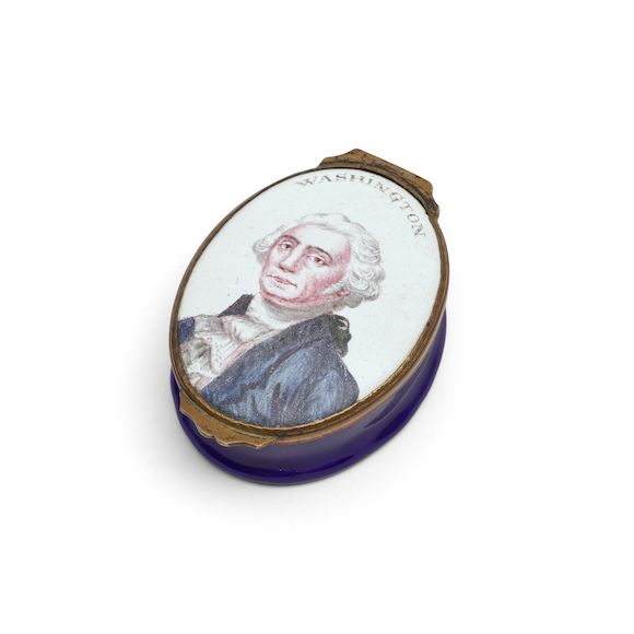 Bonhams Skinner : Enameled Snuff Box with Portrait of George Washington ...