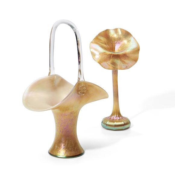 Bonhams Skinner : Art Glass Basket Attributed to Loetz and a Jack-in ...