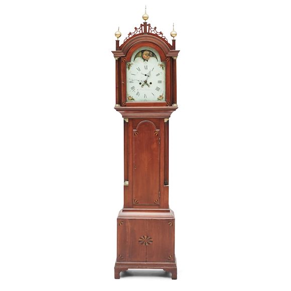Bonhams Skinner : Federal Cherry Inlaid Tall Case Clock, Simon Willard, Roxbury, Massachusetts ...
