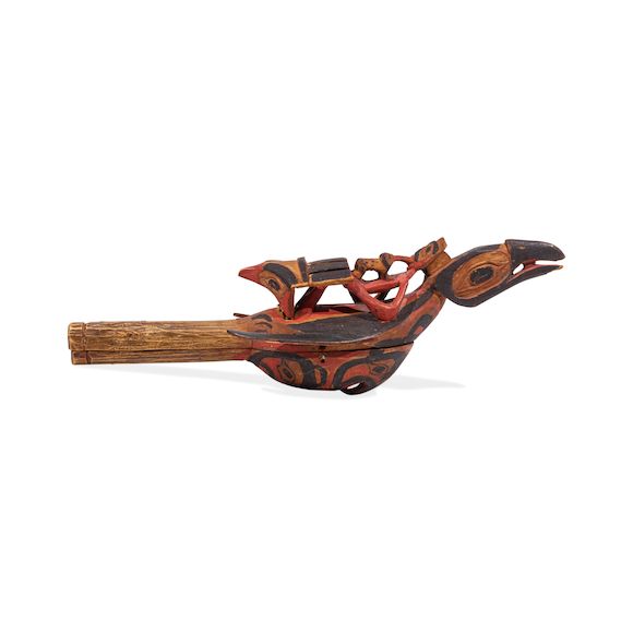 Bonhams : A Northwest Coast raven rattle