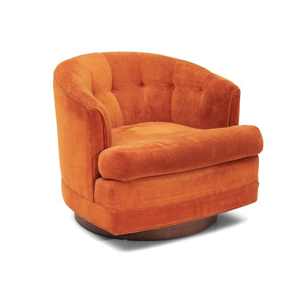 Bonhams Skinner : Selig Imperial Mid-century Modern Swivel Barrel Chair ...