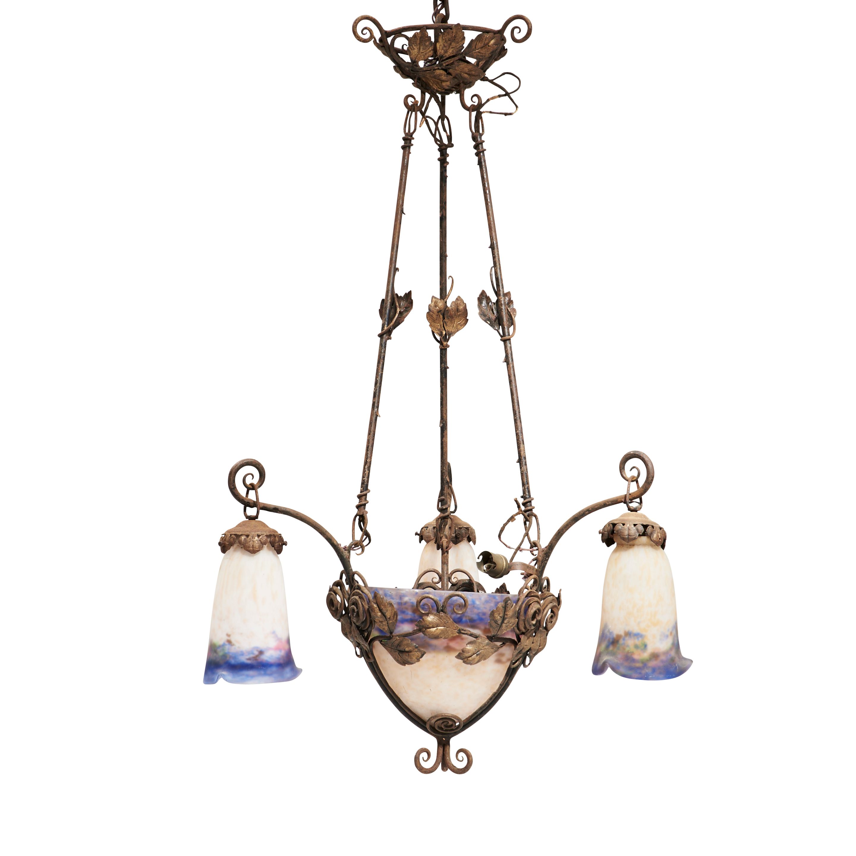 Bonhams Skinner : Muller Freres Pate de Verre Glass and Gilt-metal ...