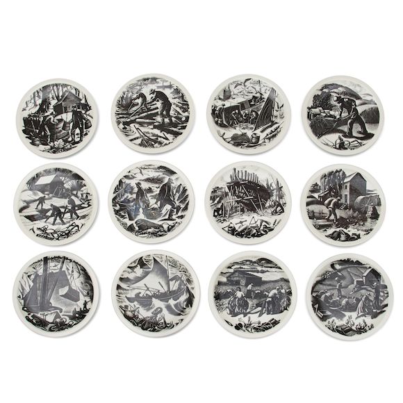 Bonhams Skinner : Twelve Clare Leighton (1898-1989) for Wedgwood "New ...