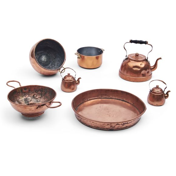 Bonhams Skinner : Seven Copper Household Items, late 19th/20th century.