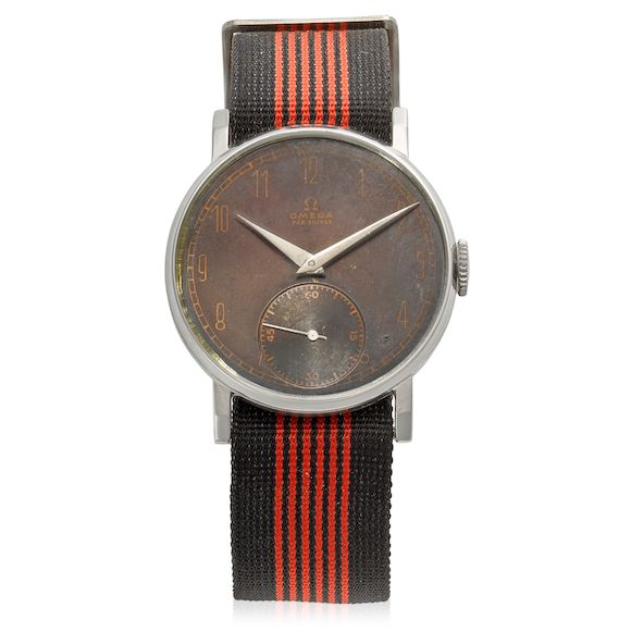 Bonhams : OMEGA. A STAINLESS STEEL MANUAL WIND WRISTWATCH WITH ...