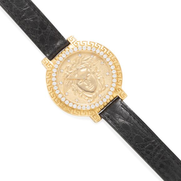 Bonhams : GIANNI VERSACE: AN 18K GOLD AND DIAMOND WRISTWATCH, CIRCA 1990