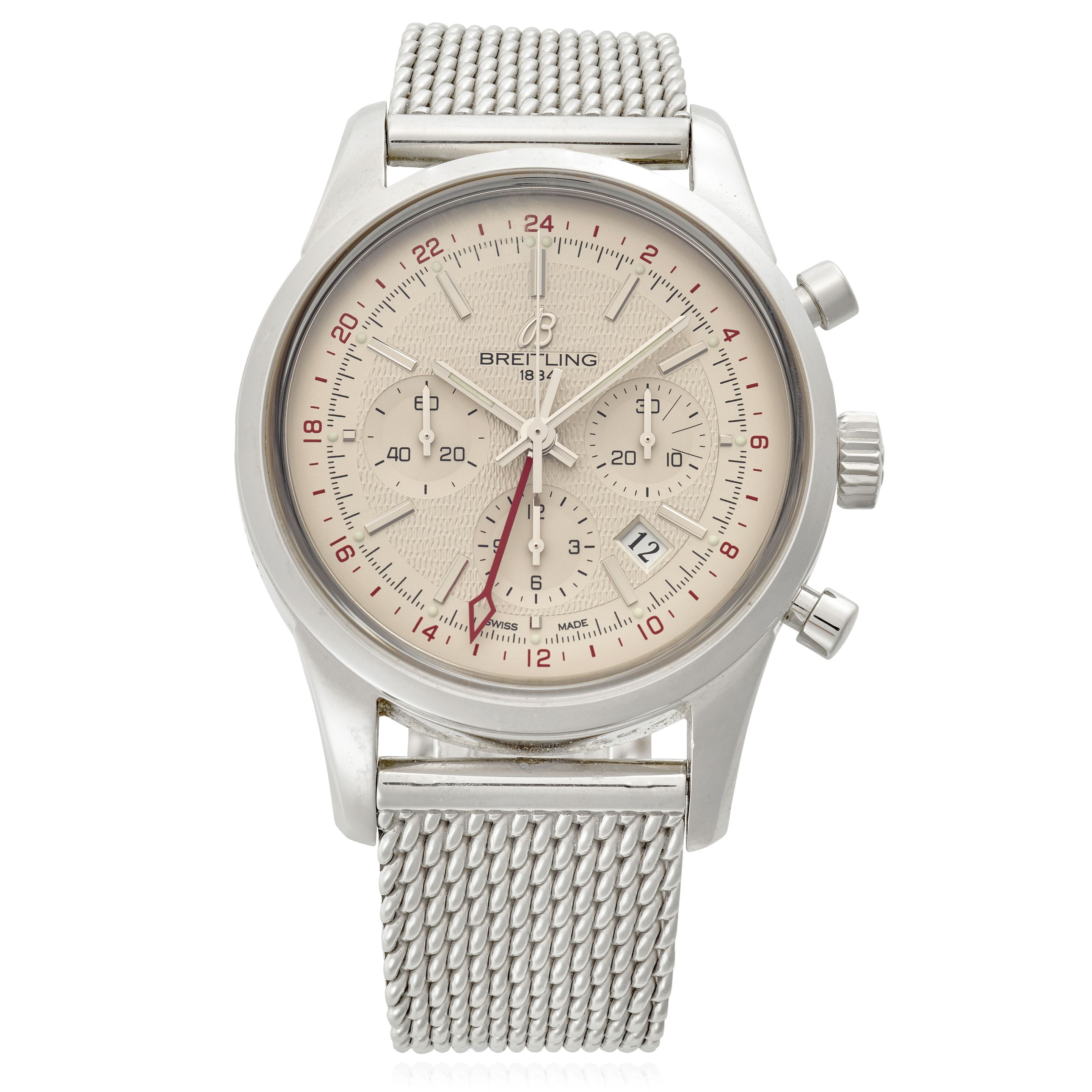Bonhams : BREITLING. A LIMITED EDITION STAINLESS-STEEL AUTOMATIC DUAL ...
